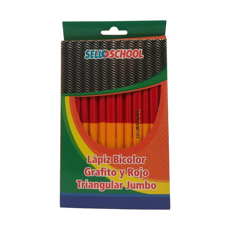 Caja 12 uni. Lápiz Bicolor Grafito Gueso Triangular – Adioffice